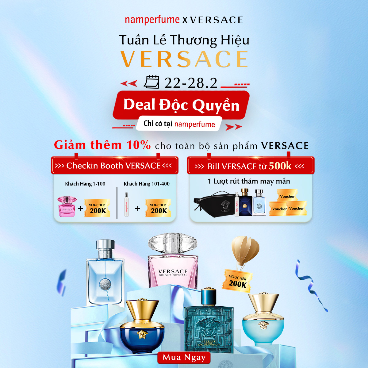 Gift Set Versace Bright Crystal Absolu 4pcs | namperfume