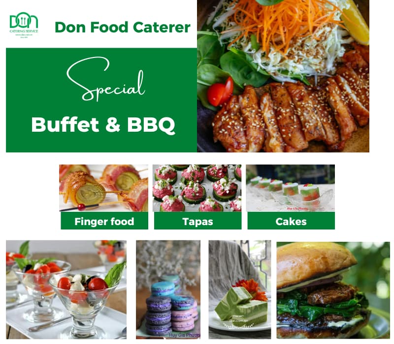 Đặt tiệc Don catering dịch vụ buffet lưu động trọn gói