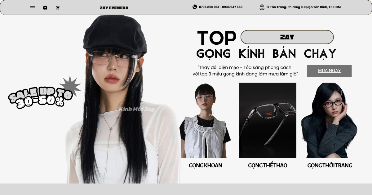 Dáng hình chữ nhật – Kính mắt Zay