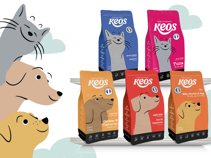 Nhà sản xuất thức ăn dinh dưỡng thú cưng tiêu chuẩn châu Âu – KEOS PET FOOD